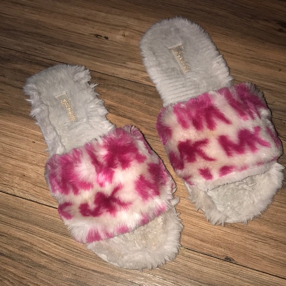 MICHAEL Michael Kors | Shoes | Michael Kors Pink And White Furry ...